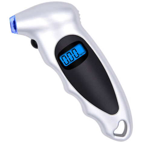 Manomètre de pression pneumatique numérique, Haute précision, Affichage numérique, Noir argenté, 53g