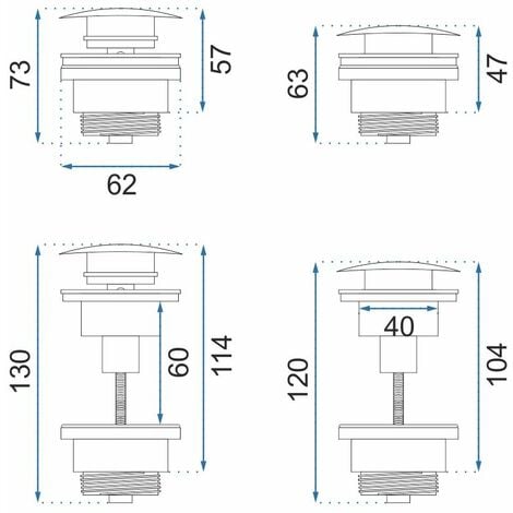 Universal Basin Click-Clack Plug REA Black