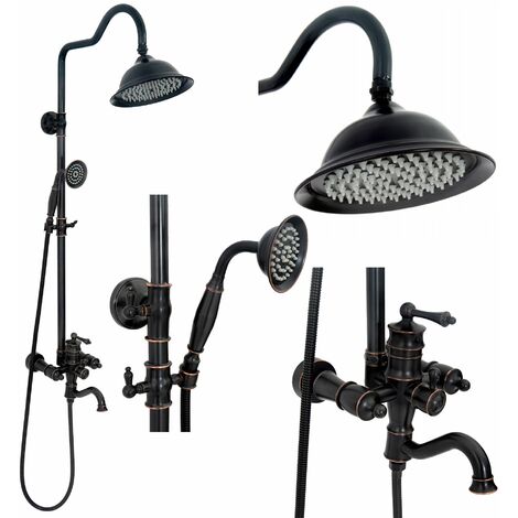 Shower set with shower spout REA Vintage Black