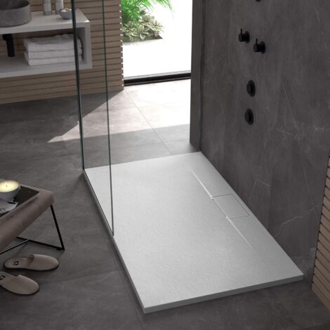 SHOWER TRAY REA BAZALT LONG 80X100 WHITE