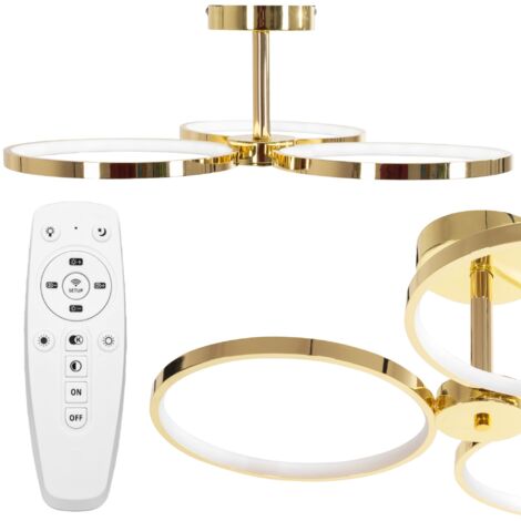 Pendant LED Lamp TOOLIGHT APP993-C Gold + remote control 3-light points ...