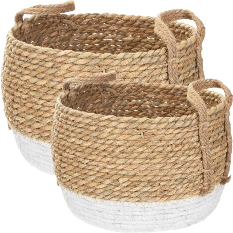 Natural boho-style basket T21B-34