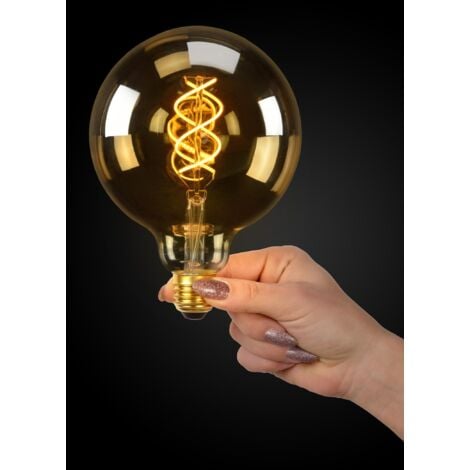 Lucide G125 - Glühfadenlampe - Ø 12,5 cm - LED Dim. - E27 - 1x4,9W 2200K - Amber