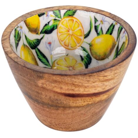 Mini bol décoratif à citrons marron, idéal pour la cuisine et les cadeaux