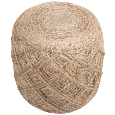 Puff beige 40 cm, Puff décoratif en jute naturel, Puff de salon, Puff ...