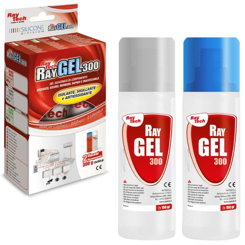 Gel siliconico bicomponente raytech trasparente 2pz - raygel300-t