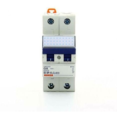 Gewiss interruttore magnetotermico 2p curva c 25a 6ka gw92049