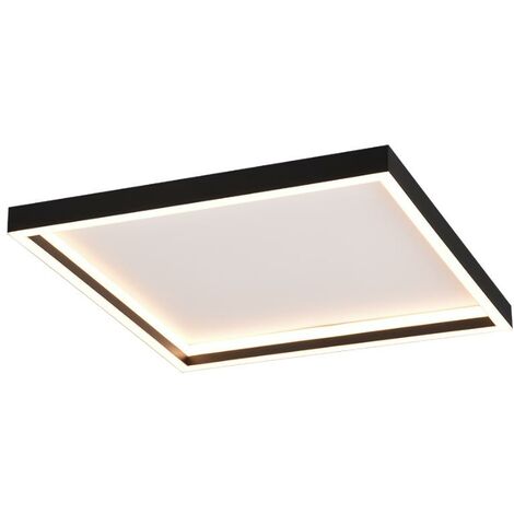 ROTONDA PLAFONIERA LED 20W 2600lm, 3000K QUADRATA BORDO METALLO NERO ...