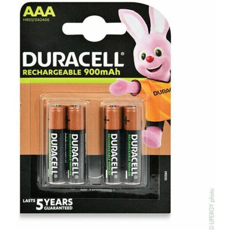Pile mini stilo ricaricabili duracell 900mah 4pz - duralock/aaa/b4