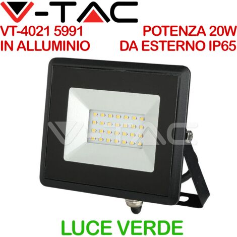V-tac proiettore led piatto 20w in alluminio colore nero vt-4021 5991