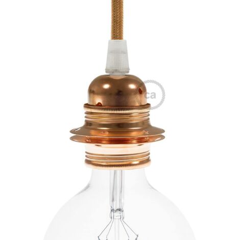 Creative-cables italia portalampada e27 in metallo con doppia ghiera ...