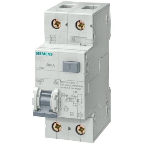 Siemens interruttore magnetotermico differenziale 6ka 1p+n c6 tipo ac 5su1353-1kk06