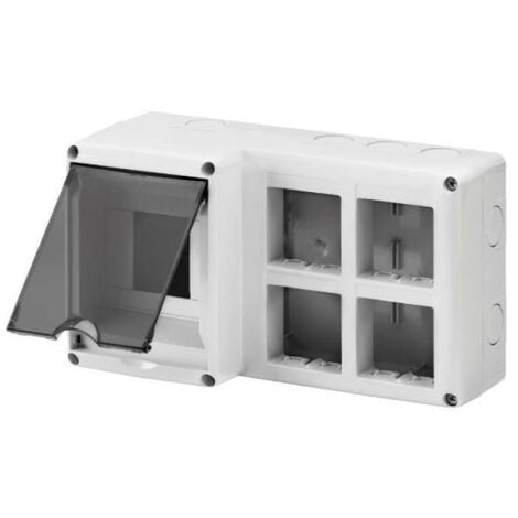 Contenitore protetto gewiss 4 moduli din + 8 posti ip40 grigio - gw27072