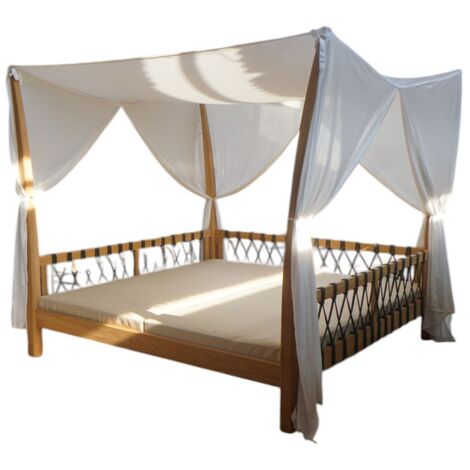 LEVANTE - gazebo letto in teak con cuscini