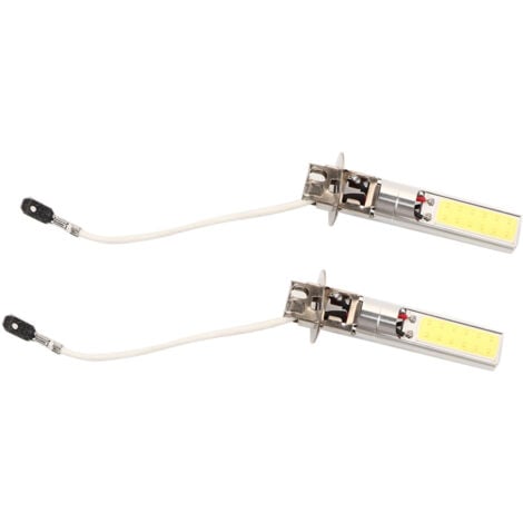 Jeffergarden 2pcs H3 COB LED Lumineux Xénon Blanc 6000K Voiture Auto ...