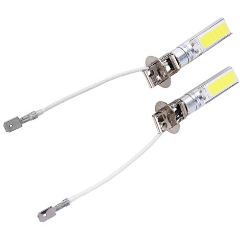 Jeffergarden 2pcs H3 COB LED Lumineux Xénon Blanc 6000K Voiture Auto ...
