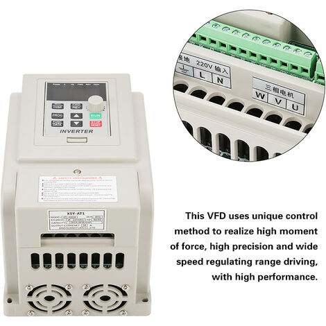 Contrôleur de vitesse 220V moteur triphasé variateur fréquence 4kW ...