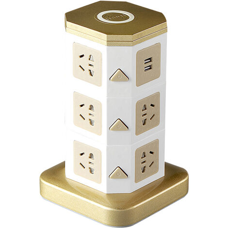 Jeffergarden Multiprise verticale, multiprise, chargeur sans fil USB ...