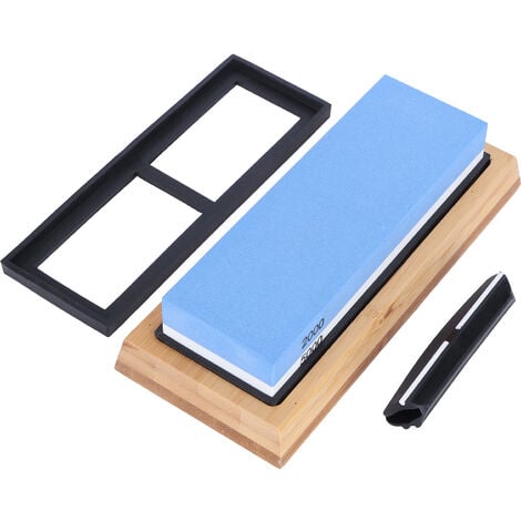 Jeffergarden Pierre à aiguiser,Pierre à aiguiser grain 2000 + 5000, aiguisoir de couteaux Double ...