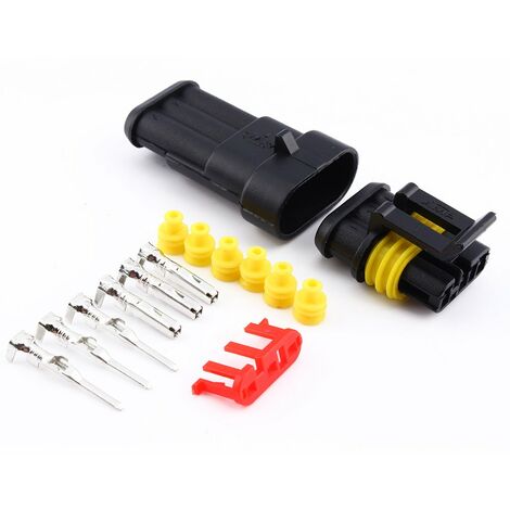 Jeffergarden 3 Pin Way connecteur de Fil, Kit de 3 Broches Plug ...