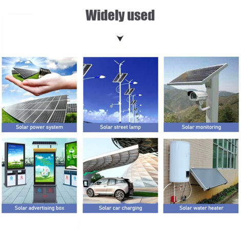 Jeffergarden Contrôleur de charge solaire 20 A 12 V/24 V, régulateur de panneau avec port USB 5 ...