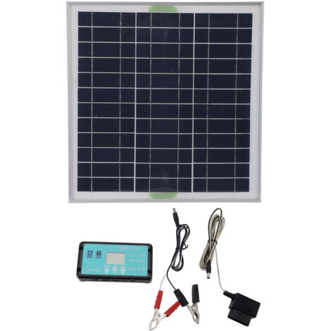 Jeffergarden Panneau solaire MPPT 50 W, chargeur de batterie en silicium monocristallin ABS avec ...