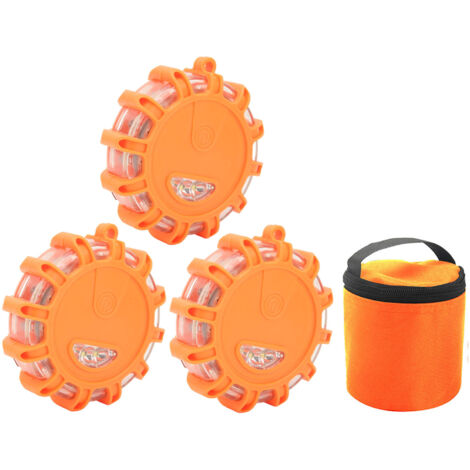 Jeffergarden Lot de 3 feux de signalisation routière LED, 9 modes d ...