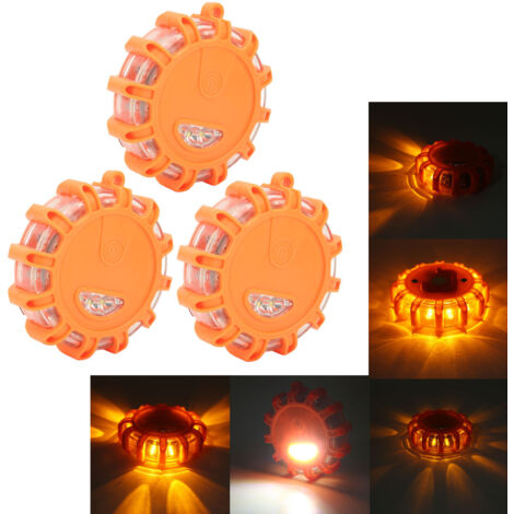 Jeffergarden Lot de 3 feux de signalisation routière LED, 9 modes d ...
