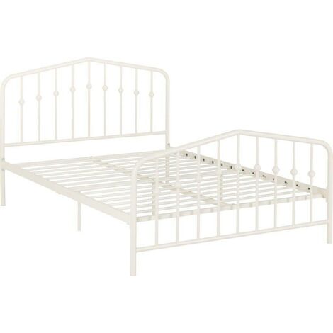 York 4ft6 Double Metal Bed Frame in a White Finish