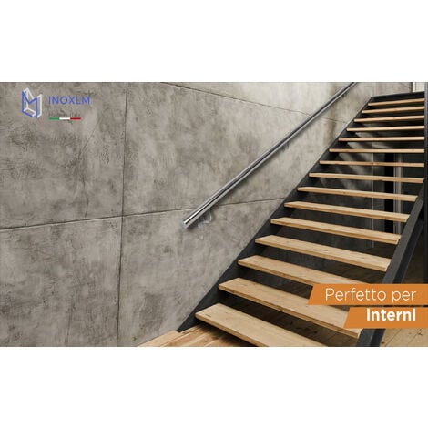 INOXLM Corrimano diam. 42,4 mm in acciaio inox AISI 304 con finitura"satinata" Corrimano in ...