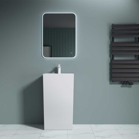 Bathroom Cloakroom 500 x 420 x 900mm (WxDxH) Cast Stone Pedestal Basin ...