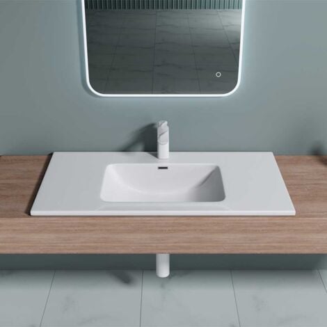Bathroom Cloakroom 900 x 480mm Stone Resin Bathroom Basin - Self ...