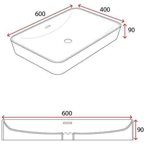 Bathroom Cloakroom 600mm x 400mm Stone Resin Bathroom Basin ...