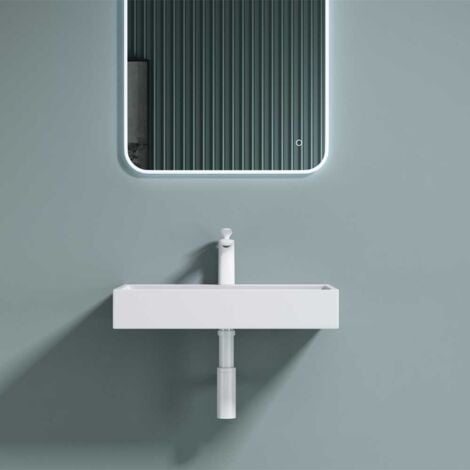 Bathroom Cloakroom 600 x 380mm (WxD) Cast Stone Resin bathroom Basin ...