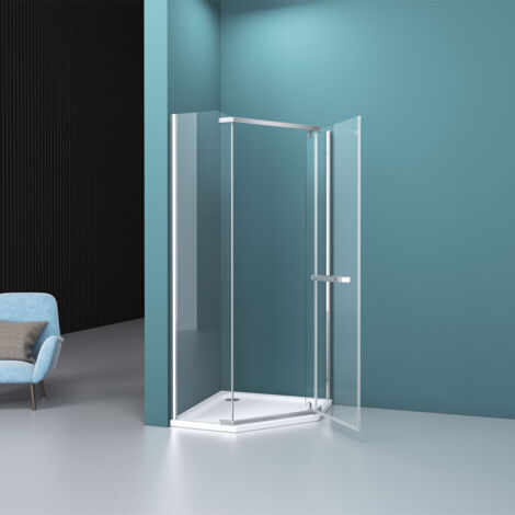 Durovin Bathrooms Pentagonal Shower Enclosure - Pivot Hinged Door with ...