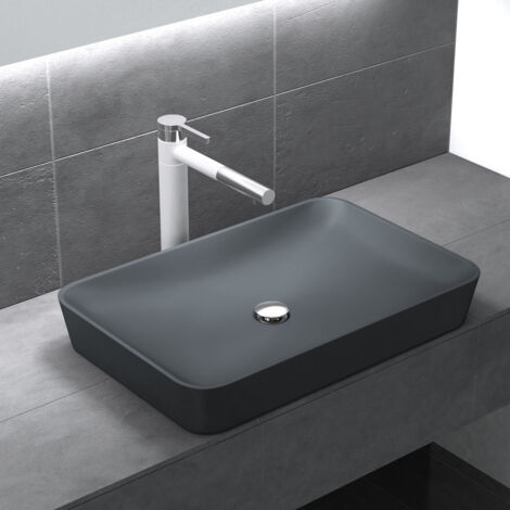 Bathroom Cloakroom 600mm x 400mm Stone Resin Bathroom Basin ...