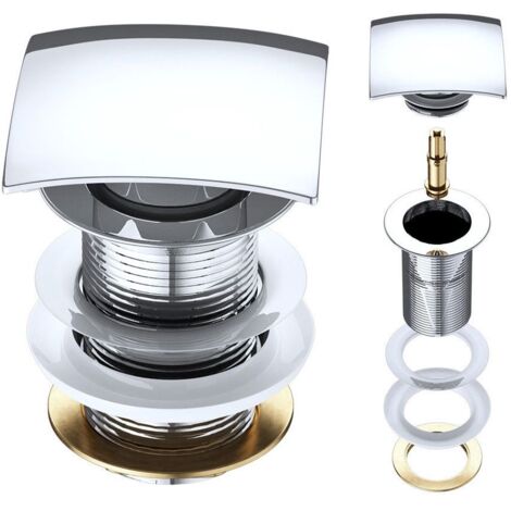 Durovin Bathrooms Push Pop Up Chrome Basin Waste Plug - Unslotted ...