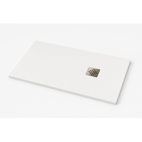 Plato de ducha ardesia extraplano color Blanco RAL 9003 80x80cm rejilla ...