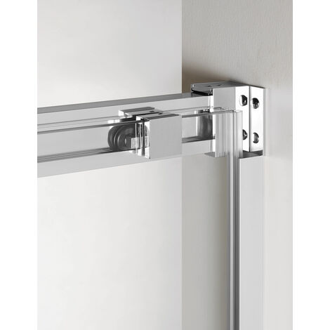 Mampara de ducha Frontal ALLSTONE BASIC 2+2, sin perfil inferior 5 colores de perfilería, 2 ...