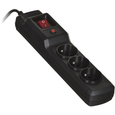 Multiprise noire Activejet COMBO 3GN 5M avec cordon
