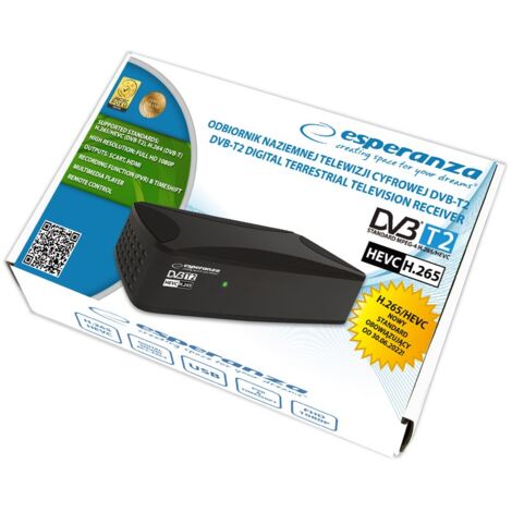 Décodeur TV Esperanza EV108R Câble Noir