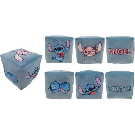 Coussin Cube LILO & STITCH en microfibre, 25 x 25 x 25 cm