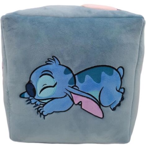 Coussin Cube LILO & STITCH en microfibre, 25 x 25 x 25 cm