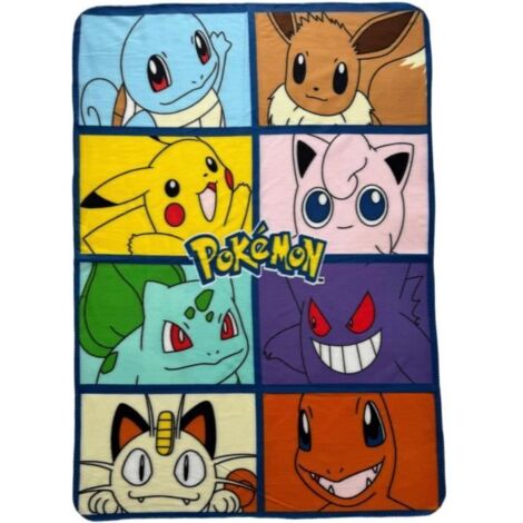 Plaid - POKÉMON - 8 Pokémon - 100 x 140 cm