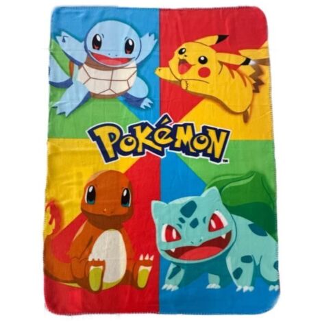 Plaid - POKÉMON - Starter et Pikachu - 100 x 140 cm