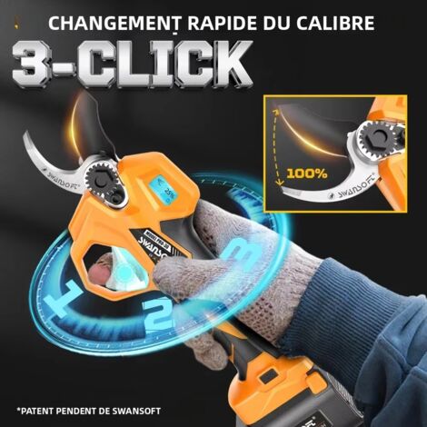 SWANSOFT PRU30 Secateur Electrique Professionnel, 30mm16,8V 850W 2Ah ...