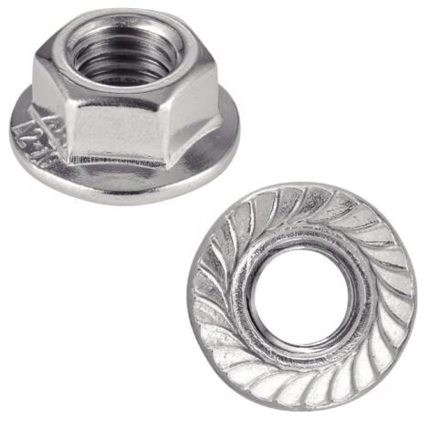 Ecrou INOX à embase crantée M8 écrous rondelle à bride pour vis Ø 8mm ...