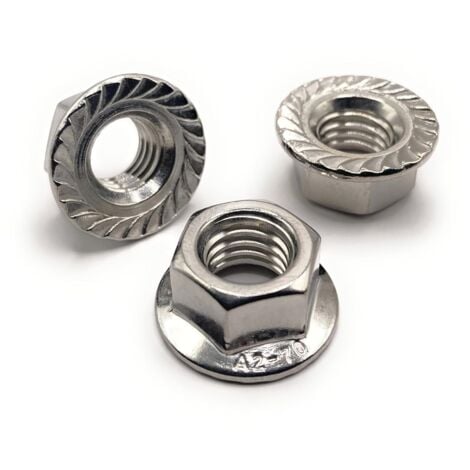Ecrou INOX à embase crantée M8 écrous rondelle à bride pour vis Ø 8mm ...