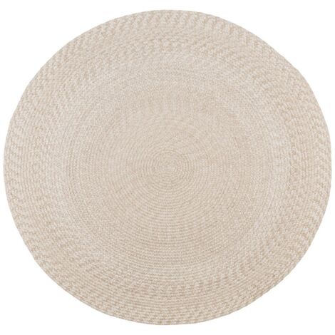 Tappeto Rotondo Menorca, PET, Beige, 120x120x1 cm
