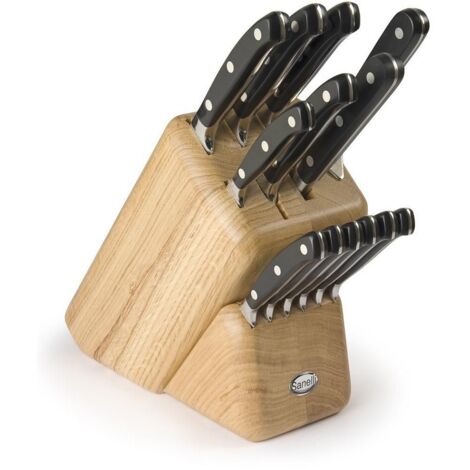 Ceppo di Coltelli da Cucina Ergoforge, Acciaio Inox, POM-C, Nero ...